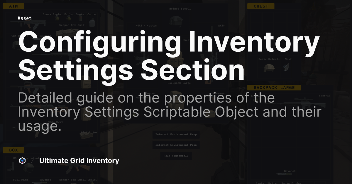 Configuring Inventory Settings Section | Ultimate Grid Inventory