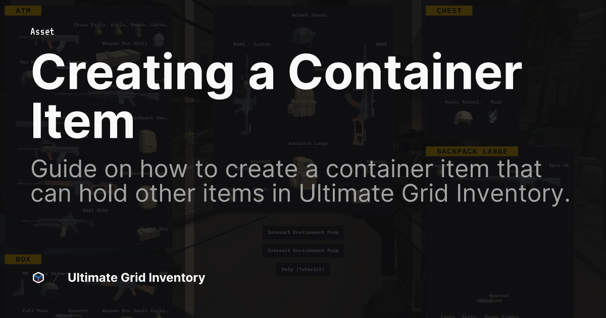 Creating a Container Item | Ultimate Grid Inventory