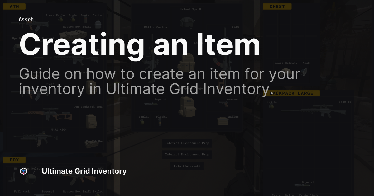 Creating an Item | Ultimate Grid Inventory