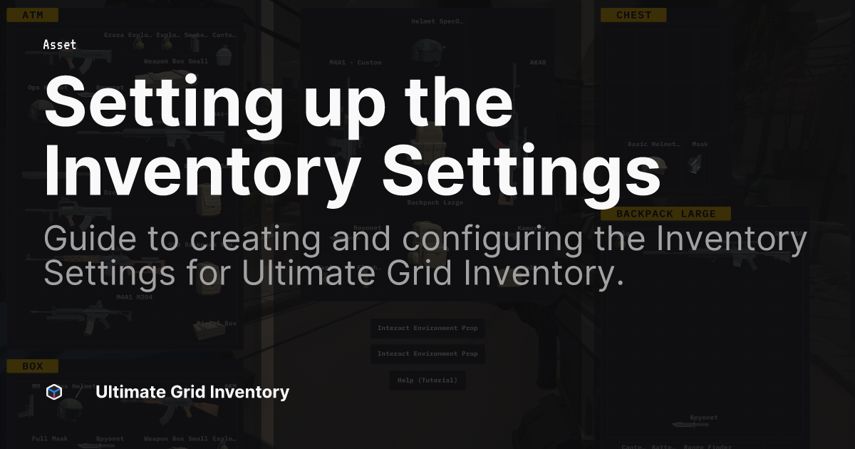 Setting up the Inventory Settings | Ultimate Grid Inventory
