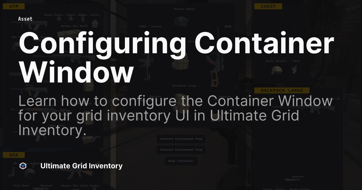 Configuring Container Window | Ultimate Grid Inventory