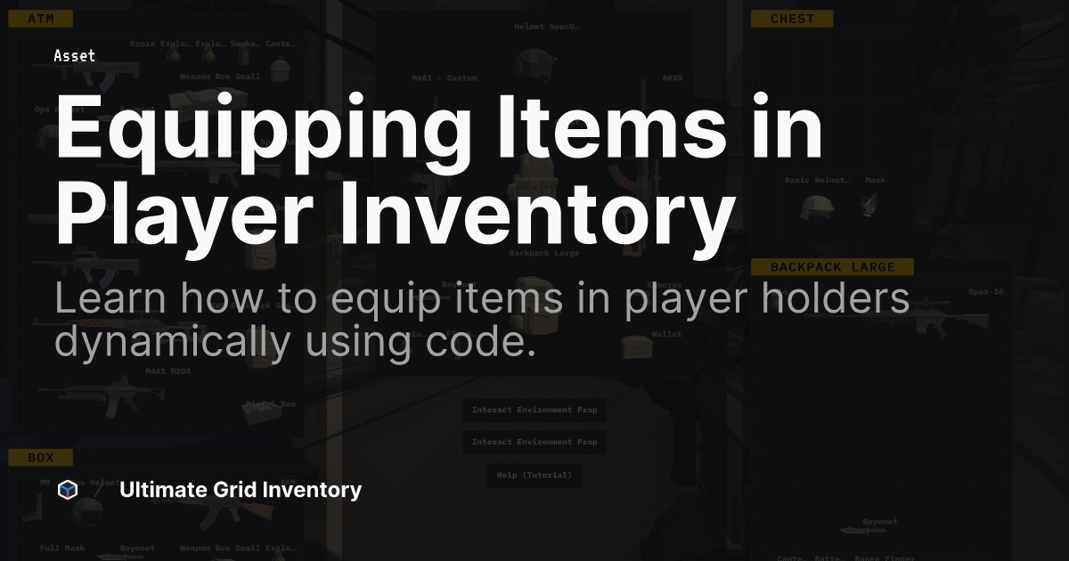 Equipping Items in Player Inventory | Ultimate Grid Inventory