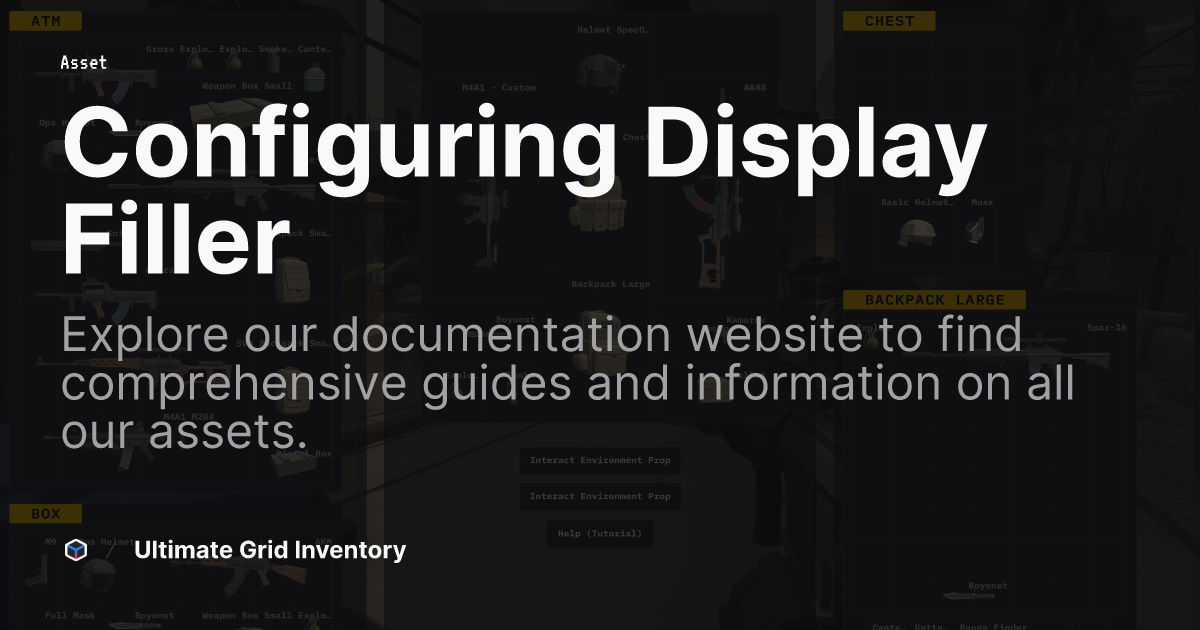 Configuring Display Filler | Ultimate Grid Inventory